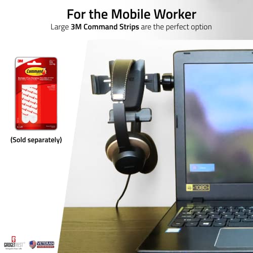 2-in-1 Phone Holder & Headphones Holder Mount for Home and Office Only by GadgetRest, Gravity Phone Mount, Fits All iPhones (Except iPhone 4),Fits All Samsung Galaxy Phones & Many More!