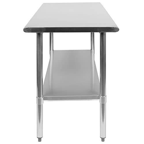 Flash Furniture Reese Stainless Steel 18 Gauge Prep and Work Table with Undershelf - NSF Certified - 60"W x 24"D x 34.5"H