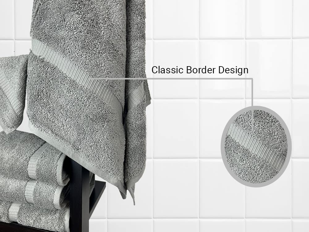 Towel Bazaar Premium Cotton Super Soft and Absorbent Turkish Towels (8-Piece Towel Set, Gray)
