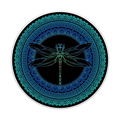 Spiritual Flow Sacred Fractal Geometry Mandala Dragonfly PopSockets PopGrip: Swappable Grip for Phones & Tablets