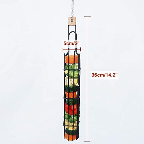 Bird Food Holder Parrot Feeders,Hanging Bird Foraging Toy Fruit Vegetable Storage Basket,Bird Treat Skewer Stick Holder,Small Animals Outside Feeding Tool Chews Toys for Parakeets Conures Cockatiels