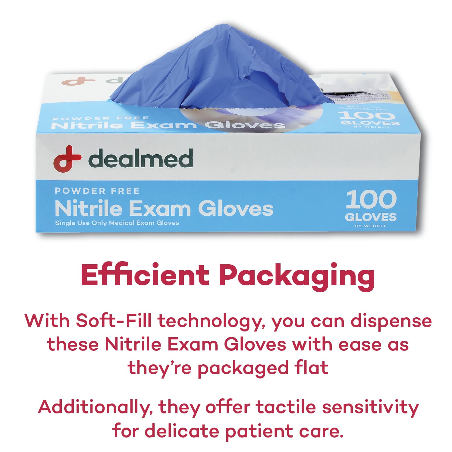Dealmed Nitrile Medical Grade Exam Gloves, Latex Free, Disposable Gloves for Hospitals, Law Enforcement, First Response, Blue, Extra Large, 900 ct.
