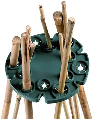 ZERIRA 5 Pack Bamboo Cane Holder Plastic Plant Support Protection Tray Support Caps for Climbing Plants Peas Beans Sweet Pea Tomatoes Cucumbers Support Structure