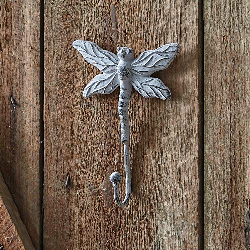 CTW Home Collection 420203 Dragonfly Cast Iron Wall Hook, 7.75-inch Height, Box of 2