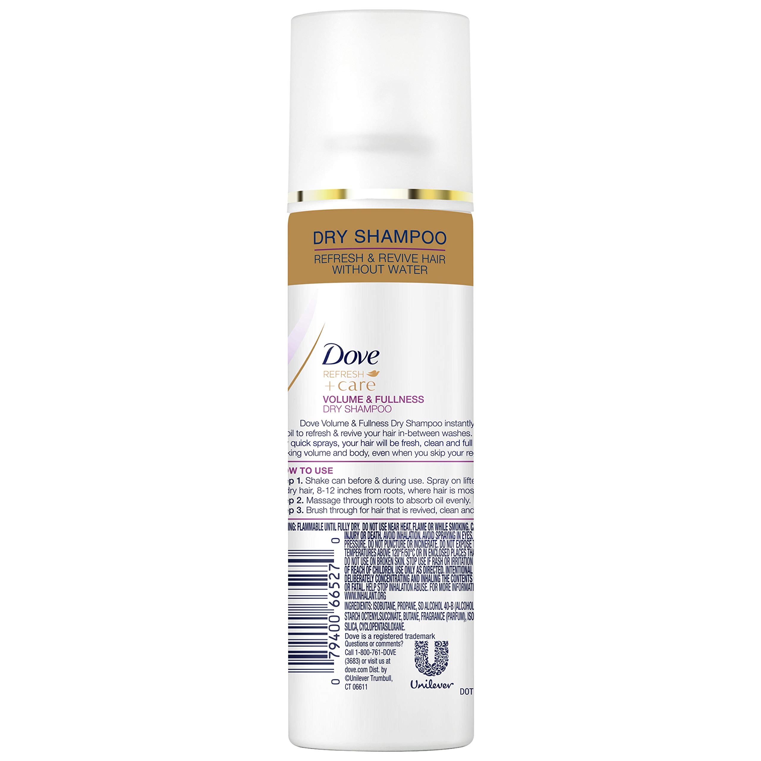 Dove Advanced Dry Shampoo Volume & Fullness Refresh & Revive Flat Hair Without Water for 2 Days of Freshness & Bounce 1.15 oz