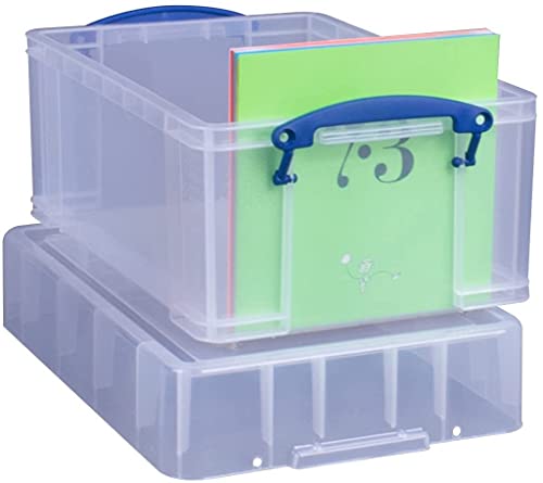 Really Useful Plastic Storage Box 9 Litre with XL Lid Clear