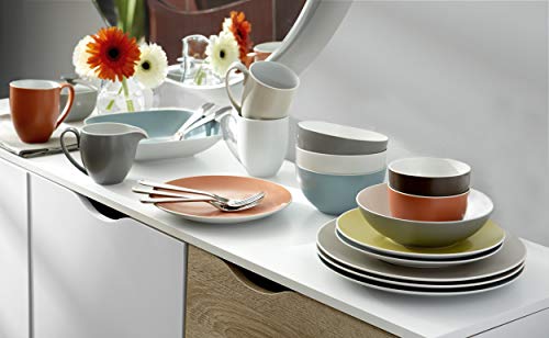 Nambe - POP Collection - Sand Colored Place Setting - 4 Piece Set Includes Dinner Plate, Salad Plate, Soup Bowl, and Mug - Designed by Robin Levien