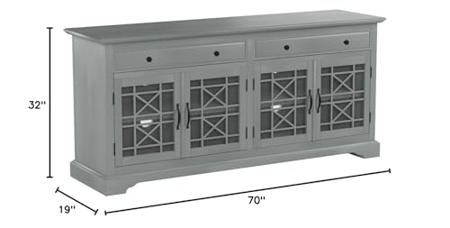 Craftsman 70" Media Unit, 70"W X 19"D X 32"H, Earl Grey Finish, (Set of 1) (375-9)
