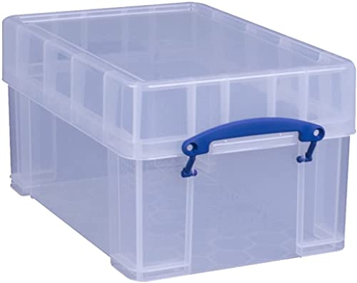 Really Useful Plastic Storage Box 9 Litre with XL Lid Clear