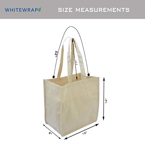 WHITEWRAP Canvas Grocery Shopping Bag with 6 Pockets 14.5β x 13β x 8β