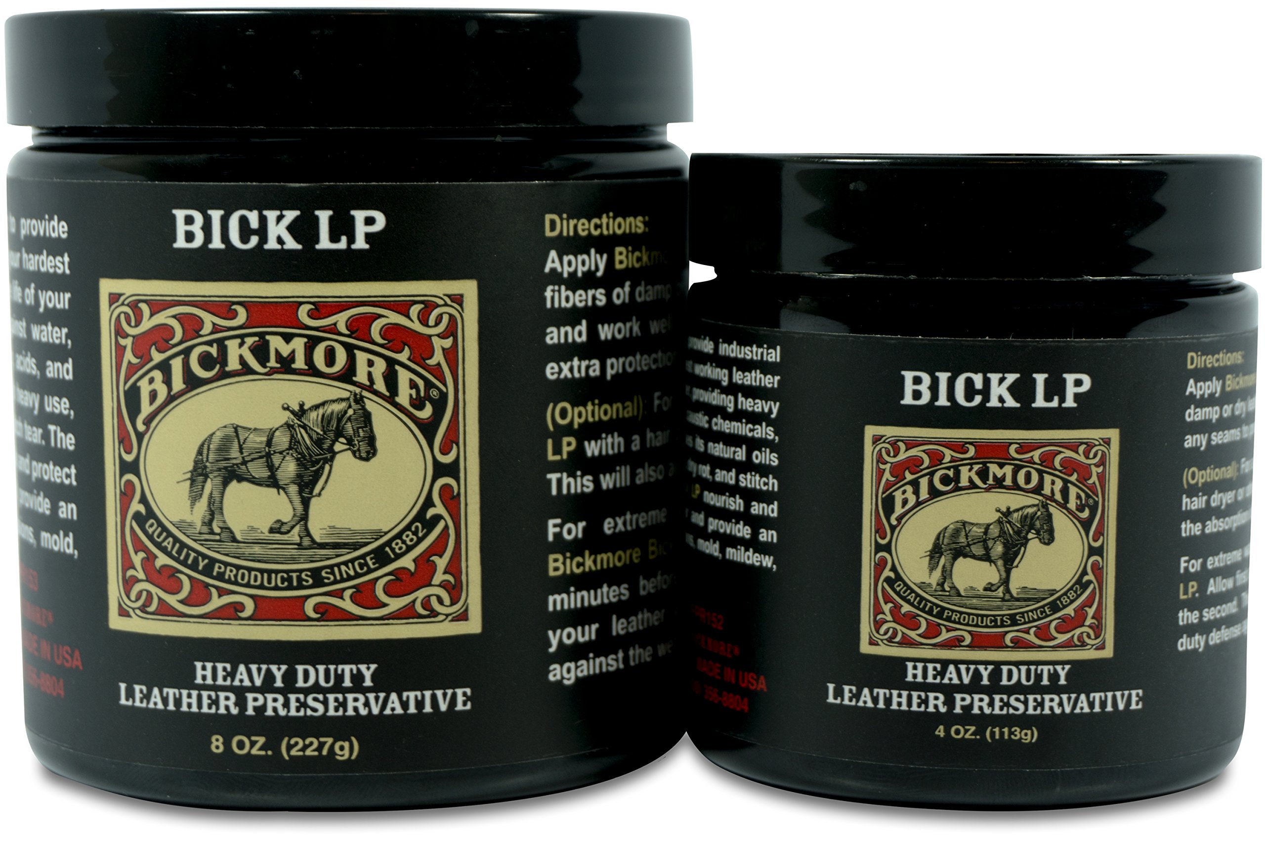 Bickmore Leather Conditioner, Scratch Repair Bick LP 8oz - Heavy Duty LP Leather Preservative | Leather Protector, Softener and Restorer Balm for Dry, Cracked, and Scratched Leather | Made in USA