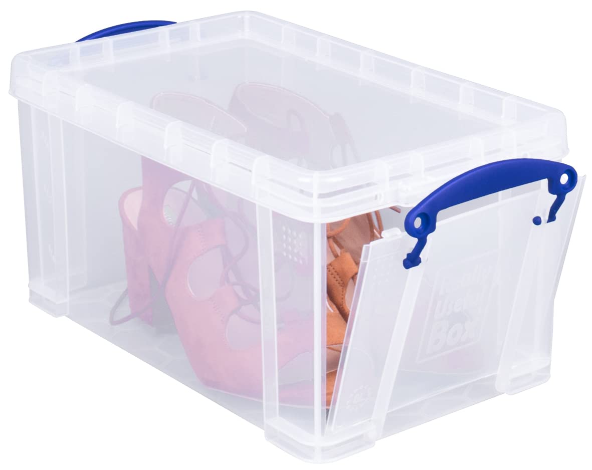 Really Useful Plastic Storage Box 8 Litre Open Fronted Box Clear