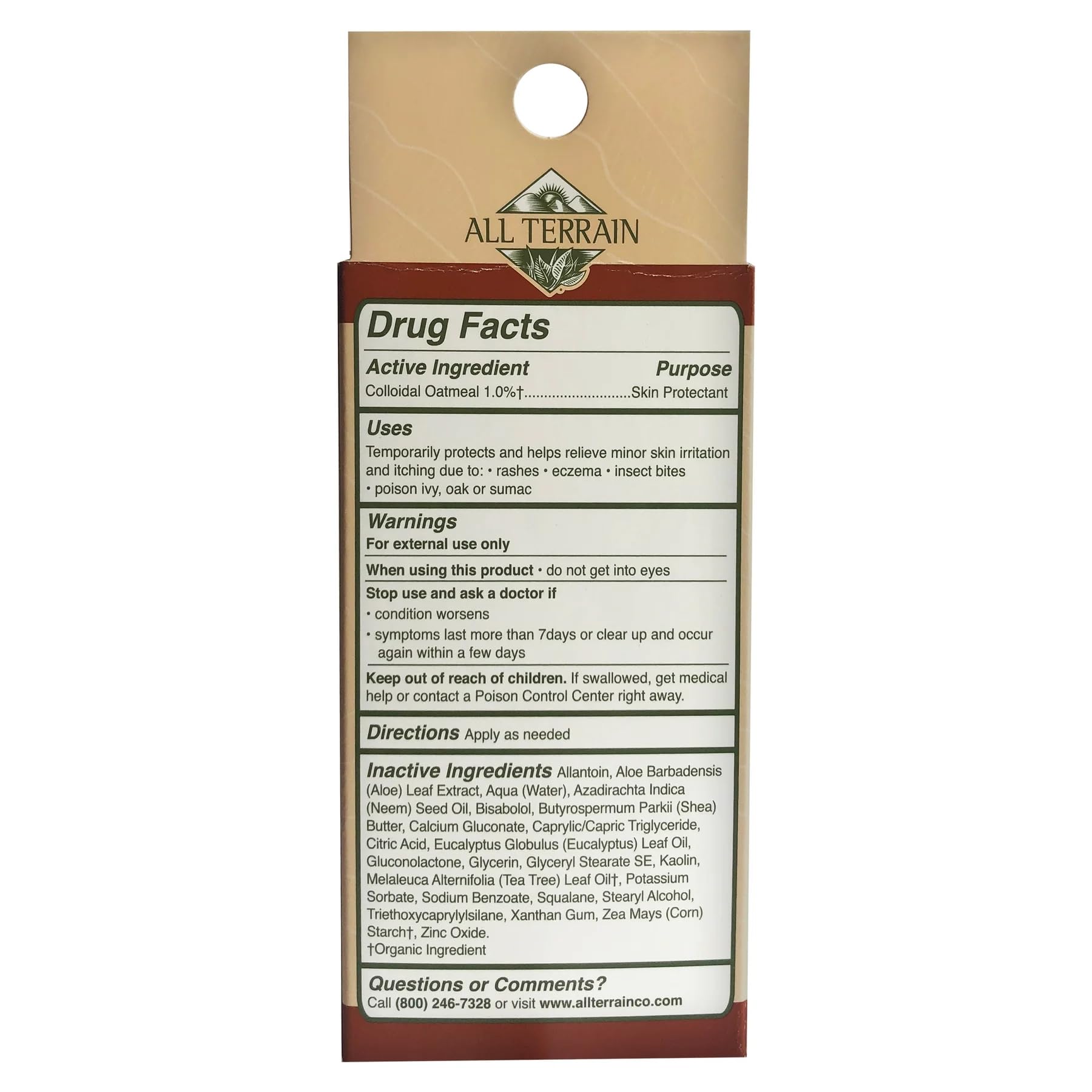 All Terrain, Cream Ditch The Itch, 2 Fl Oz