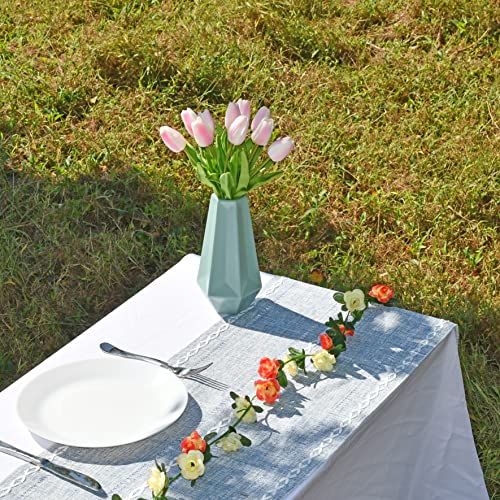 ONLY ART 30pcs Peach Artificial Tulip Flowers with Soft Latex Materials for Mother's Day Home & Kitchen Decoration