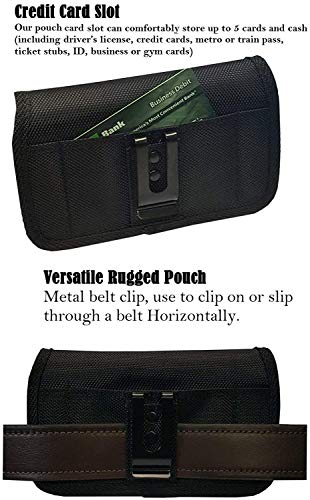 AH Military Grade Canvas Horizontal Men Cell Phone Belt Holder for iPhone 11 12 X Max iPhone 6s 6 Plus 7 Plus 8 Plus Rugged Clip Nylon Phone Belt Pouch Cell iPhone Holster with Belt Loop Fits Otterbox
