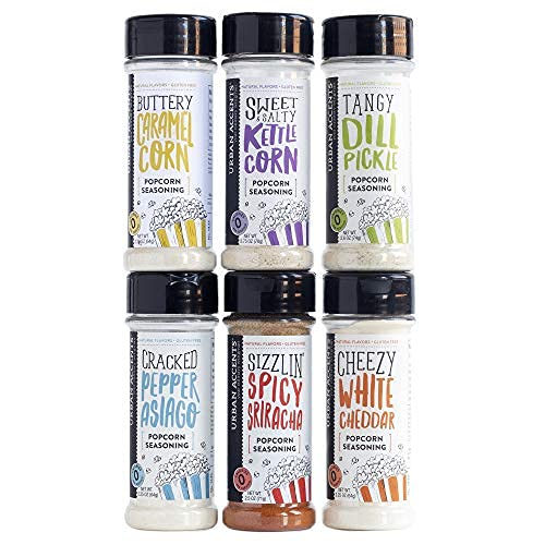 Urban Accents BLOCKBUSTER, Movie Night Popcorn Kernels Gift and Popcorn Seasoning Variety Pack (Set of 9)-3 Kernels and 6 Popcorn Seasonings