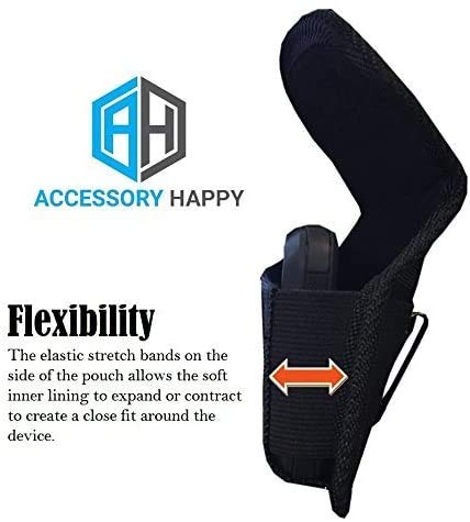 AH Military Grade Canvas Horizontal Men Cell Phone Belt Holder for iPhone 11 12 X Max iPhone 6s 6 Plus 7 Plus 8 Plus Rugged Clip Nylon Phone Belt Pouch Cell iPhone Holster with Belt Loop Fits Otterbox