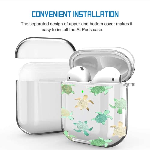 Cute Turtle AirPods Case Cover,Soft TPU AirPods Case 2&1 Shockproof Silicone Waterproof AirPods Skin Cover Protective Case for Airpods 1st/2nd Charging Case for iPhone XR/7/7P/8/8P (Little Turtle)