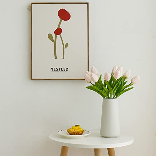 ONLY ART 30pcs Peach Artificial Tulip Flowers with Soft Latex Materials for Mother's Day Home & Kitchen Decoration