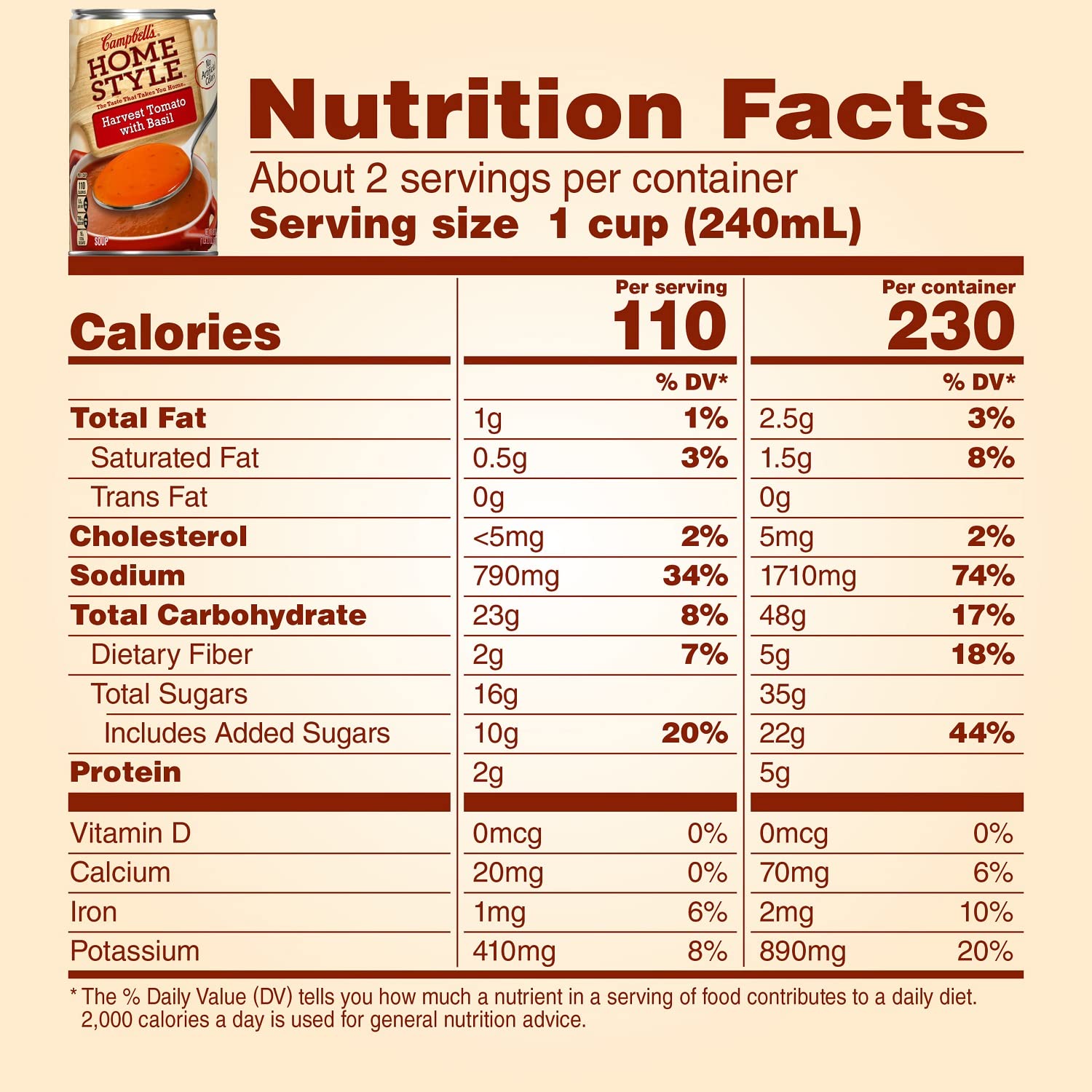 Campbell's Homestyle Soup, Harvest Tomato Soup, 18.7 Oz Can