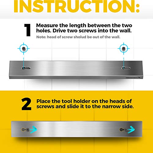 Knife Magnetic Strip with Adhesive – Magnetic Knife Holder for Wall no Screws – Magnetic Knife Block Use as Kitchen Utensil Holder, Knife Bar, Knife Rack, Kitchen Organizer and Tool Holder