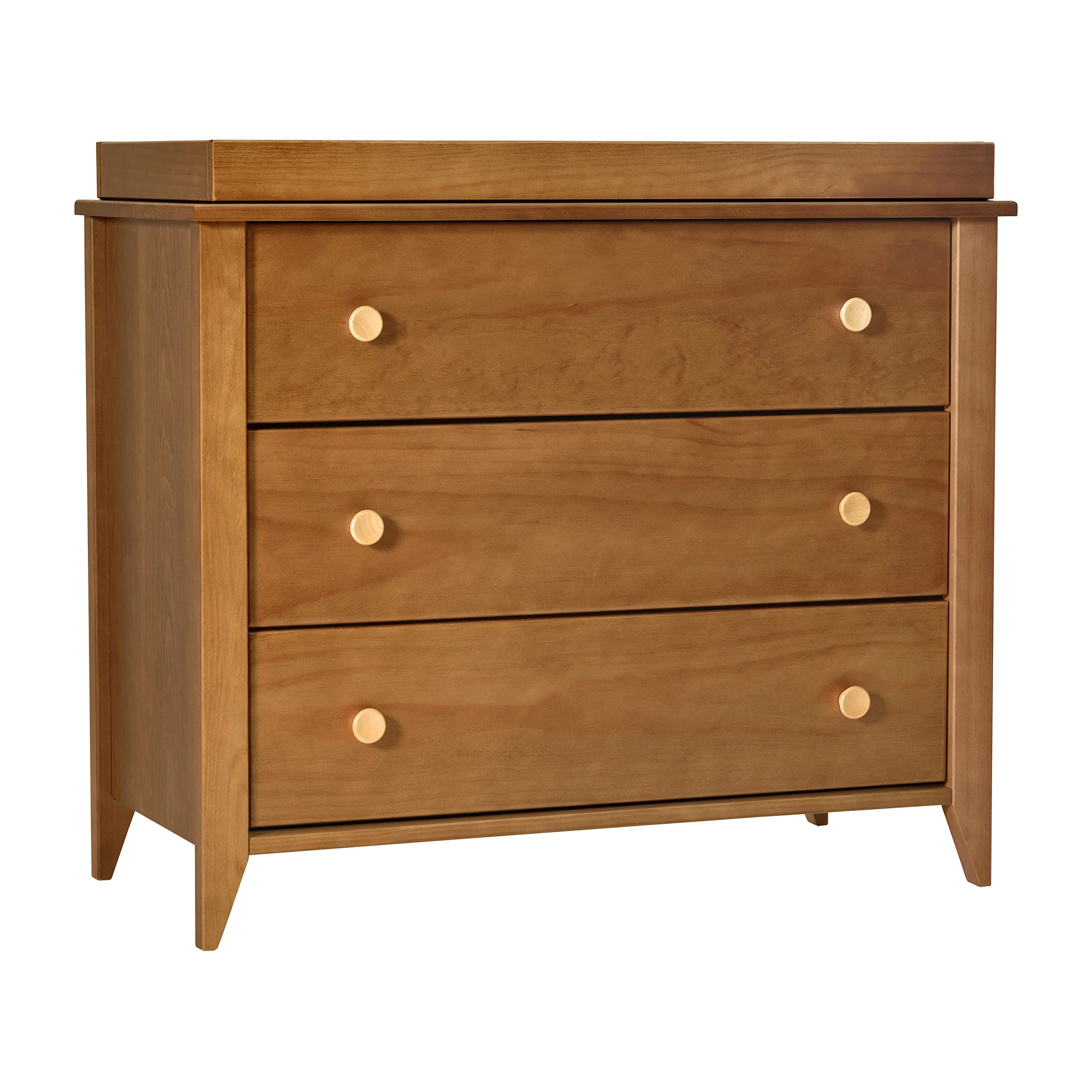 Babyletto Sprout 3-Drawer Changer Dresser with Removable Changing Tray in Chestnut and Natural, Greenguard Gold Certified