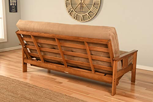 Kodiak Furniture Monterey Futon Set with Barbados Finish, Full, Linen Charcoal