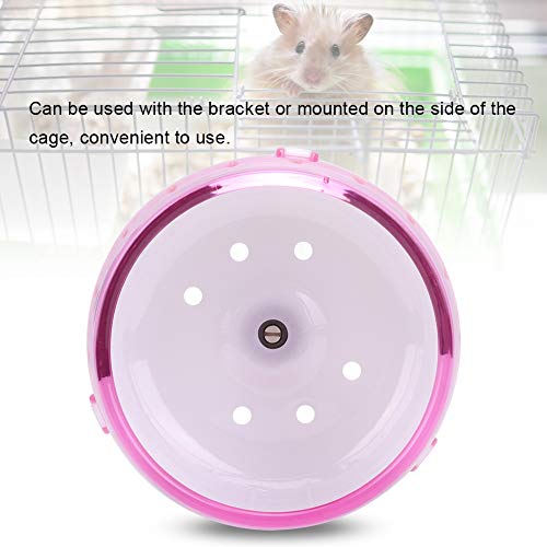 Fockety Hamster Toy, Sturdy Plastic Material Detachable Bracket Lightweight Hamster Wheel, for Guinea Pig(Pink)