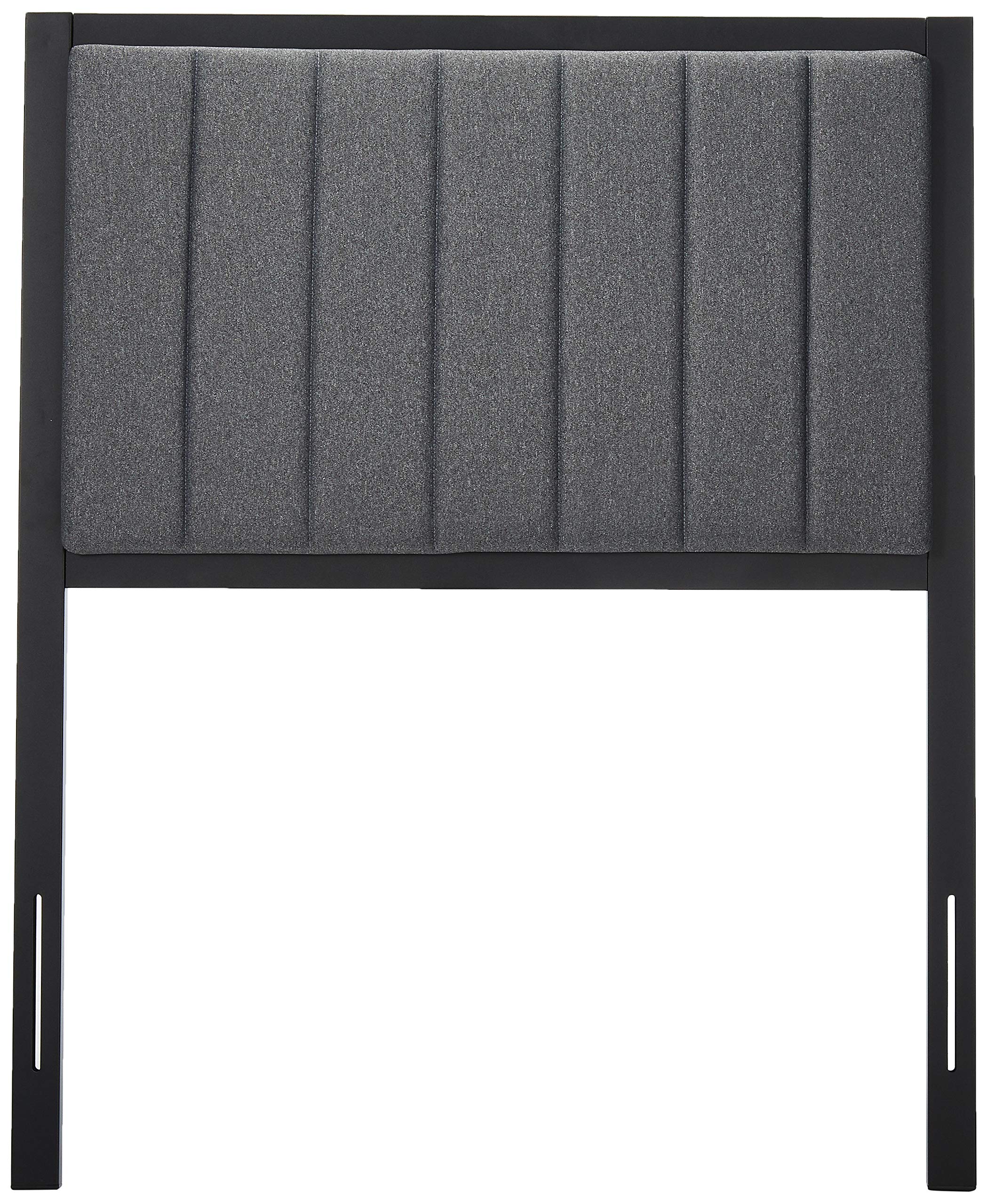 ZINUS Anuar Upholstered Headboard Channel Stitched Upholstery, Easy Assembly, Twin, Gray