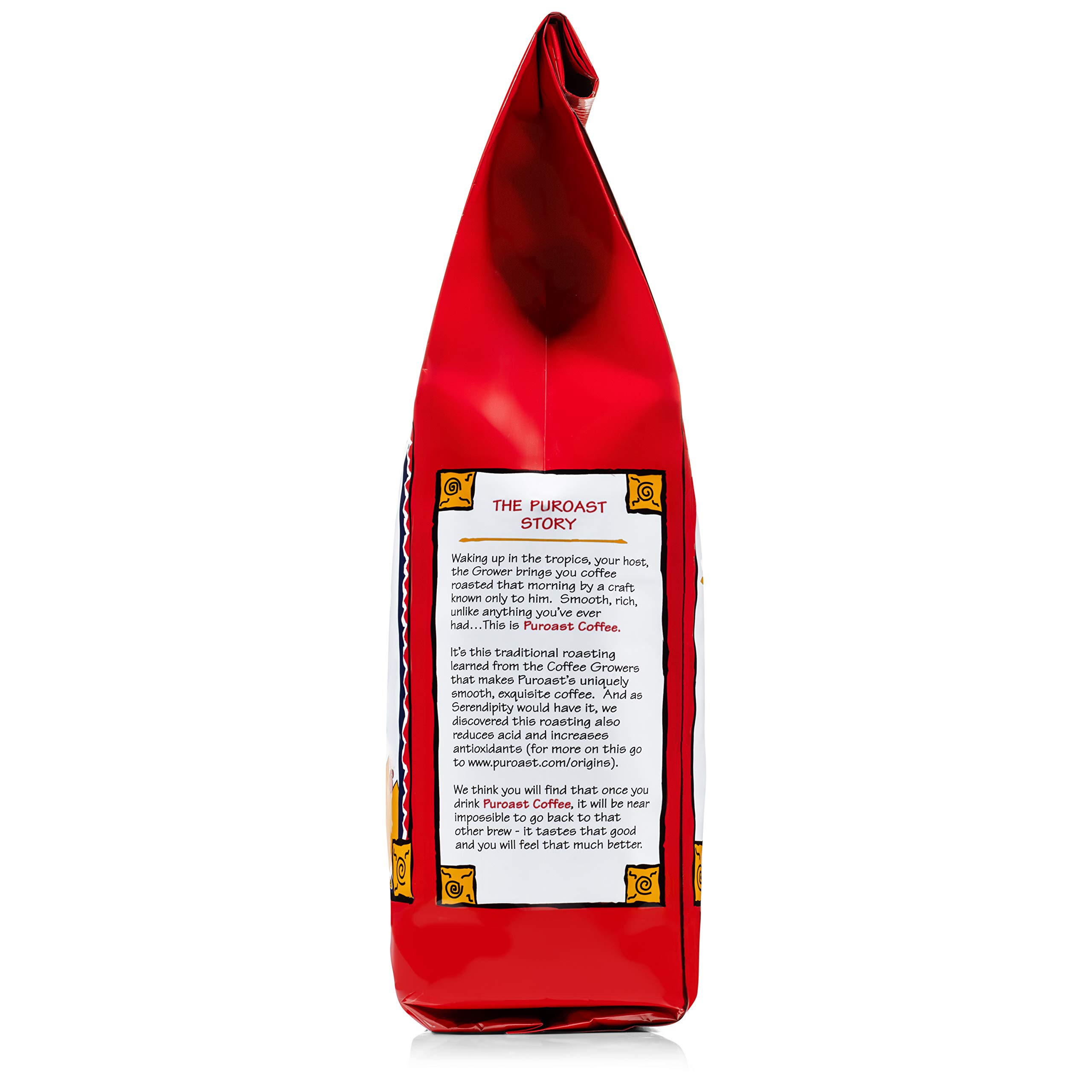 Puroast Low Acid Coffee Whole Bean | Vanilla Caramel Kahlua Whole Bean | Medium Roast | High Antioxidants & High pH |No Bitter Aftertaste | Reduced Heartburn & GERD | Suitable for Cold Brew - 12 oz