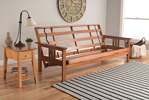 Kodiak Furniture Monterey Futon Set with Barbados Finish, Full, Linen Charcoal