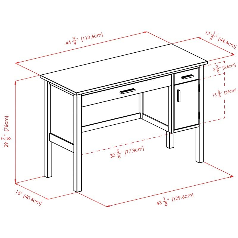 Winsome Trading DROPSHIP, us_furniture, WIHT8 Emmett Writing Desk, Walnut