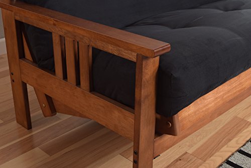 Kodiak Furniture Monterey Futon Set with Barbados Finish, Full, Linen Charcoal