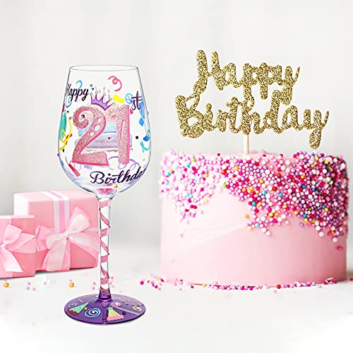 NymphFable Hand-painted Wine Glass 21st Birthday Gift Artisan Painted 15oz Personalised Gift for Her