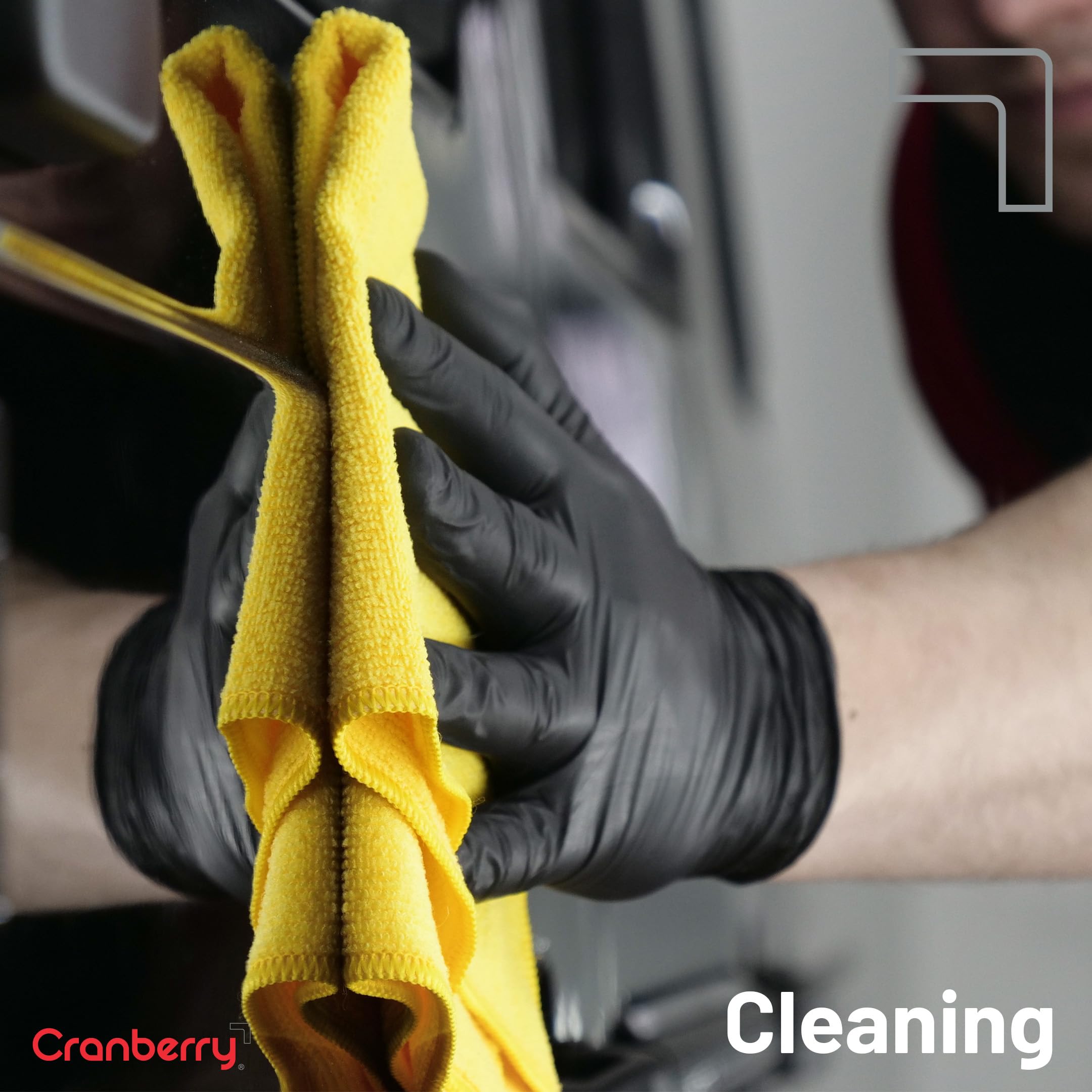 Cranberry USA CR3235case Carbon Nitrile Powder Free Exam Glove, 3.2 mil, Black, X-Small, Pack of 2000