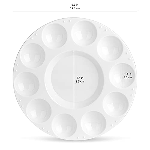 Amazon Basics Round Paint Tray Palettes, White, 15 PCS