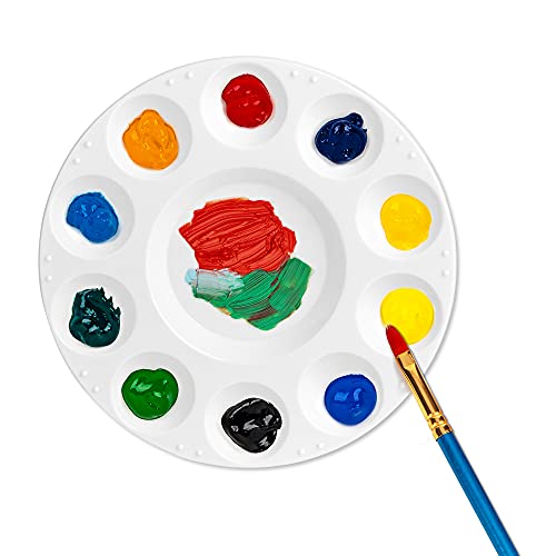 Amazon Basics Round Paint Tray Palettes, White, 15 PCS