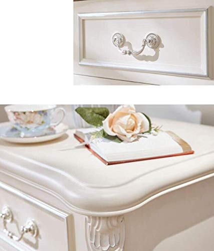AYKDAS Bedside Table Bedroom Bedside Table, Bedside Table Bedside Table Furniture European White Simple Bedroom Storage Cabinet Living Room Furniture 2 Drawer Side Cabinet