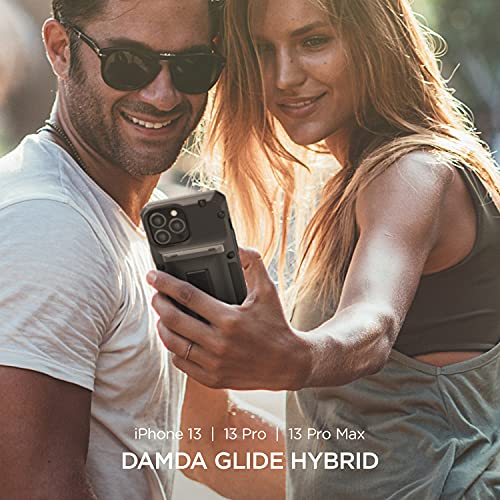 VRS DESIGN Damda Glide Hybrid Phone Case for iPhone 13 Pro Max, Card Slot Holder with Kickstand, Functional Sturdy Case Compatible for iPhone 13 Pro Max Case (2021) Black