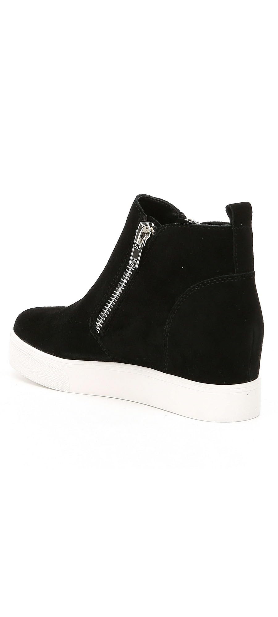 Steve Madden Women's Wedgie Sneaker, Black Suede, 9