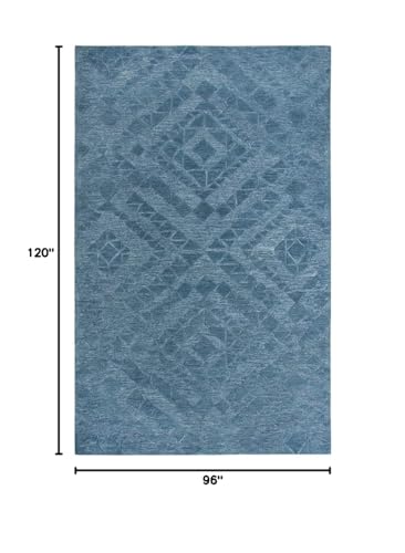 Rizzy Home | FA168B | Fifth Avenue Collection | Wool Area Rug | 8' x 10' | Blue/Gray/Rust/Blue Diamond