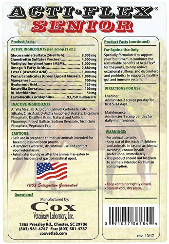 Cox Veterinary Laboratory, Inc. Acti-Flex Senior Joint and Weight Gain Horse Supplement - 6 Pound Refill