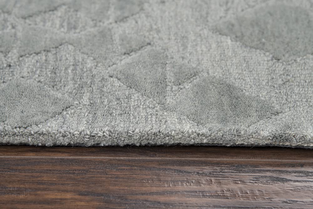 Rizzy Home | FA114B | Fifth Avenue Collection | Wool Area Rug | 8' x 10' | Grey/Gray/Rust/Blue Diamond