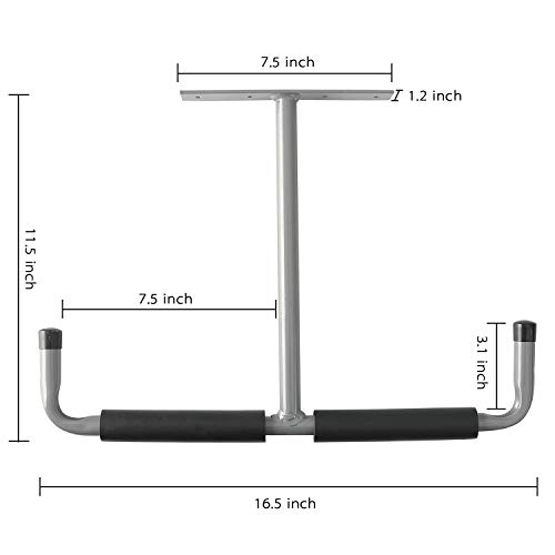 HOME RIGHT Overhead Garage Storage Rack, 16.5 Inch Heavy Duty Ceiling Double Storage Hooks Utility Hanger for Hanging Lumber Ladder Tool Bike & Other Bulky Items (4 Pack, Grey)