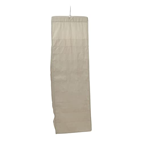 Household Essentials Lingerie Hanging Organizer, 37 Poly-Cotton Blend Fabric Pockets, 24 Small, 9 Medium and 4 Large, Great for Rod or Wire Closets, Natural