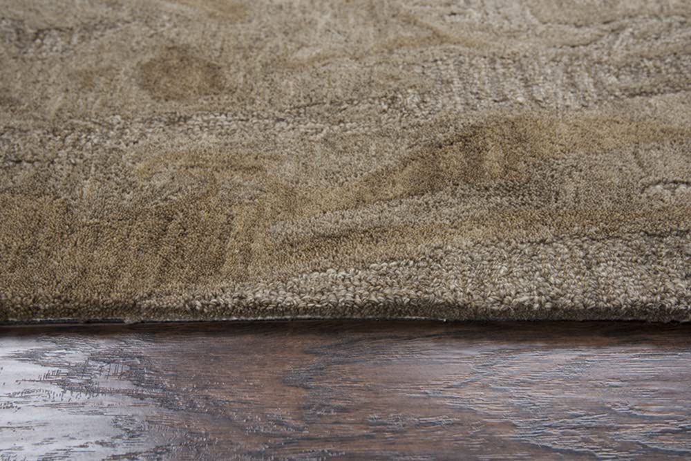 Rizzy Home | FA176B | Fifth Avenue Collection | Wool Area Rug | 8' x 10' | Brown/Gray/Rust/Blue Damask