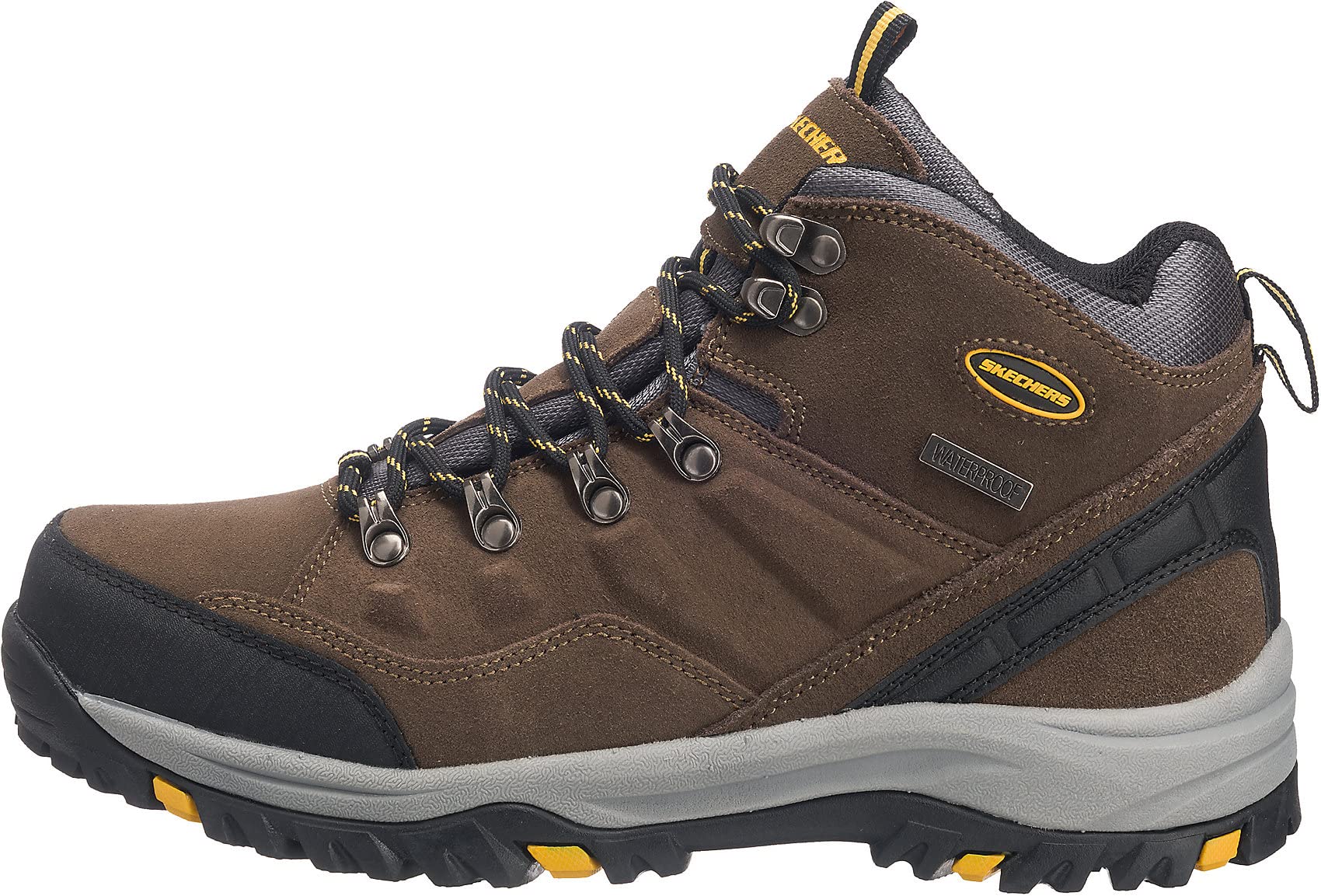Skechers Men's Relment Pelmo Hiking Boot, Khaki, 9 Wide