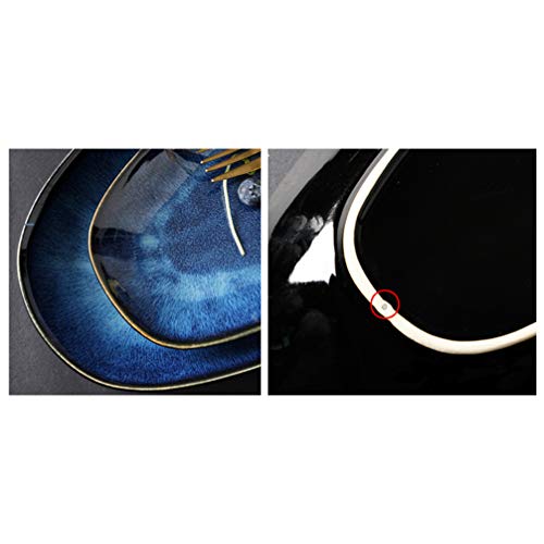 Cabilock Ceramic Sushi Dish Oval Platter Trays Japanese Style Food Plate Porcelain Serving Trays Dinnerware for Home and Kitchen Small