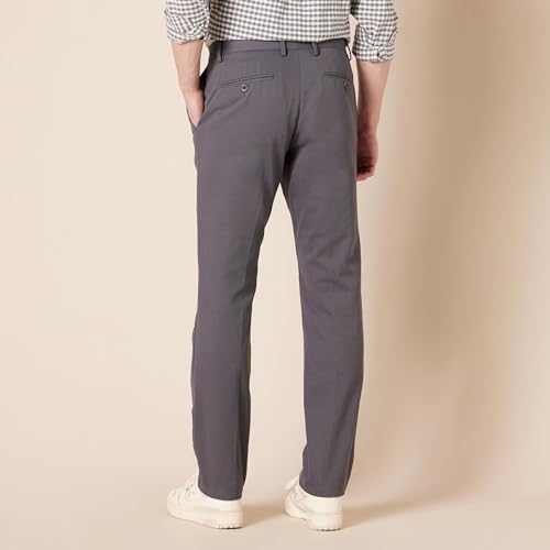Amazon Essentials Men's Slim-Fit Wrinkle-Resistant Flat-Front Chino Pant, Charcoal, 34W x 30L