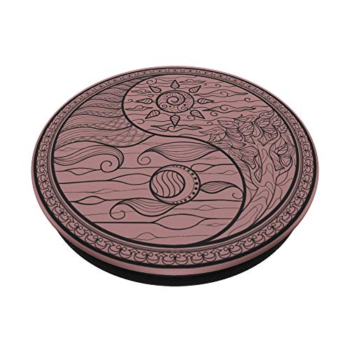 Yin Yang Day and Night Misty Rose PopSockets PopGrip: Swappable Grip for Phones & Tablets